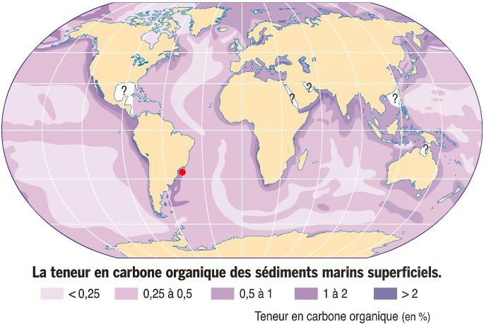 Comparaison "teneur de carbone organique des sédiments marins" et ...
