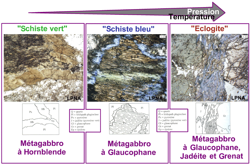 Effet de la pression sur les métagabbros de la lithosphère océanique au ...